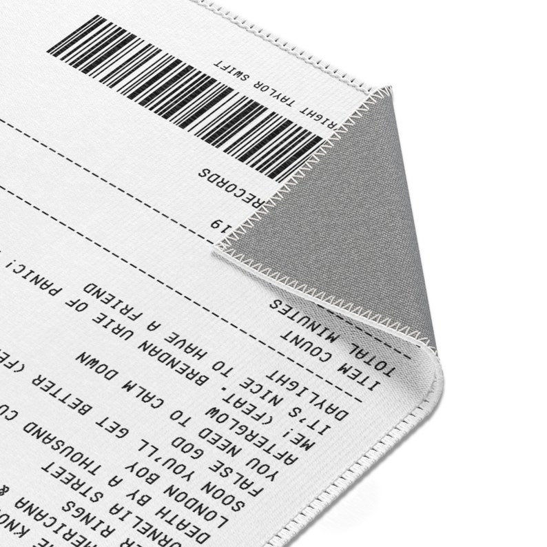 Taylor Swift Lover Album Receipt Rug Aesthetic Room Bedroom Dorm Decor ...