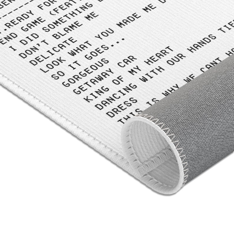 Taylor Swift Reputation Album Receipt Rug Aesthetic Room Bedroom Dorm ...