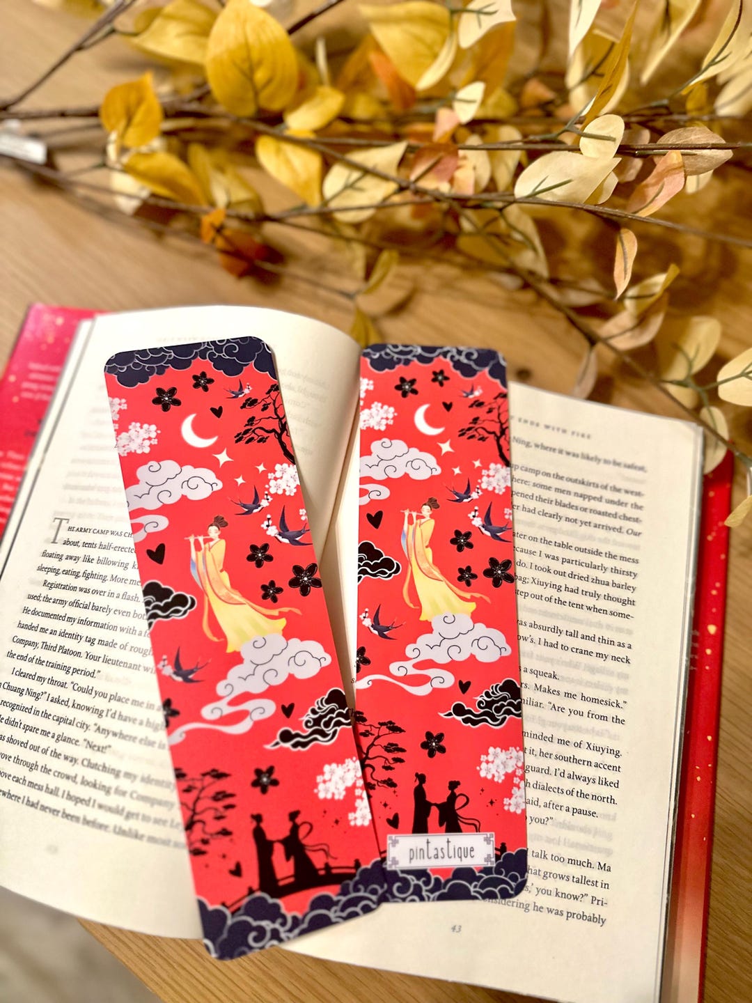 Cute Chinese Bookmark, Asian Inspired Romance Bookmark, Lunar New Year ...