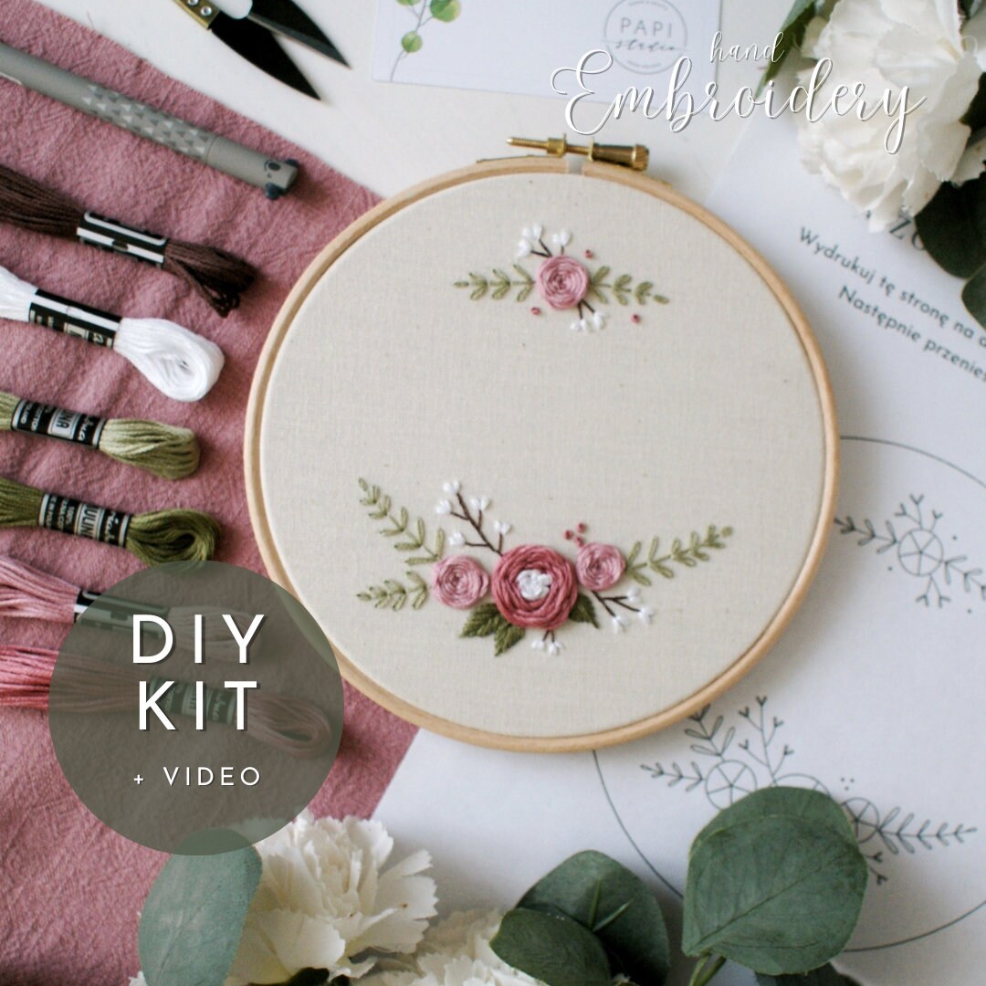 Hand Embroidery KIT for Beginners, Starter Pack Box With Embroidery ...