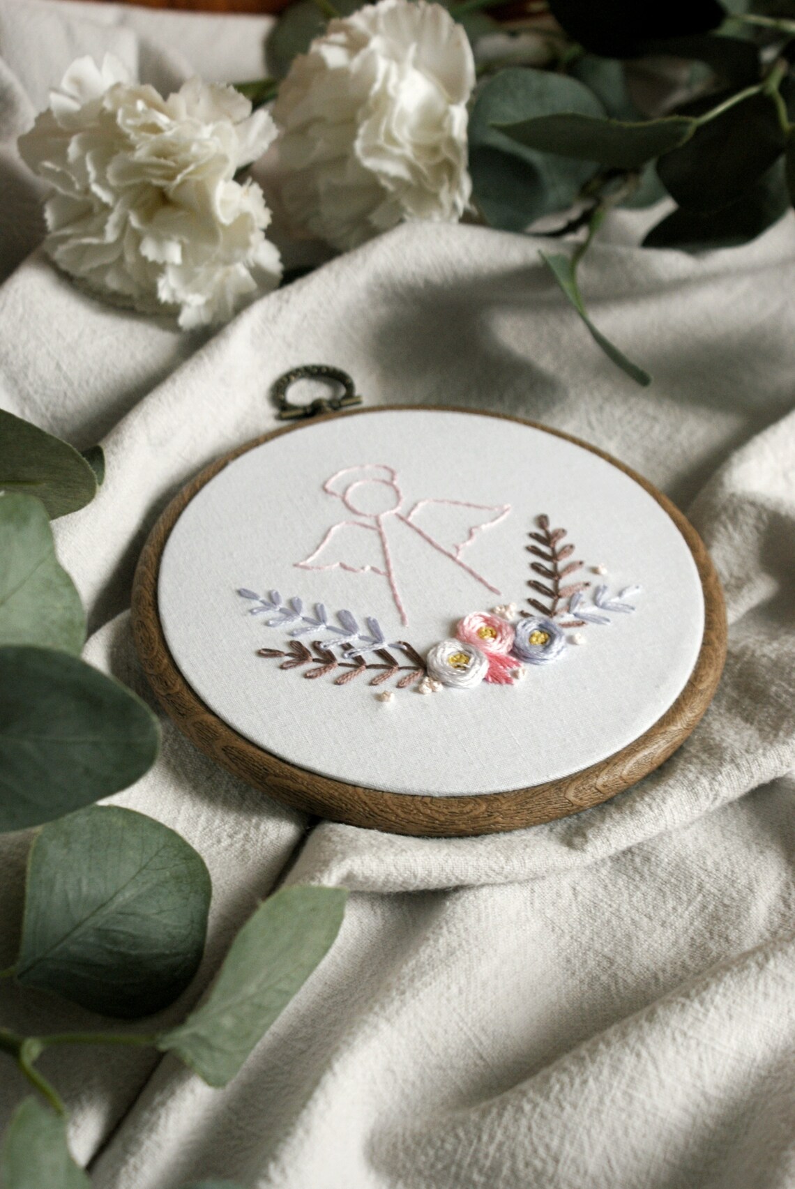 Cute ANGEL Embroidery Pattern, Christian Baptism Keepsake DIY, Catholic ...