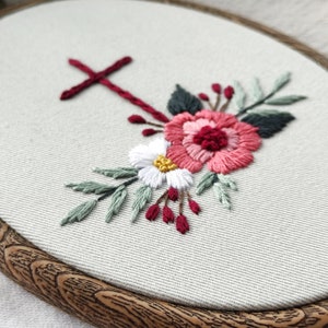 CROSS With Flowers Embroidery Pattern, Christian Easter Wall ...