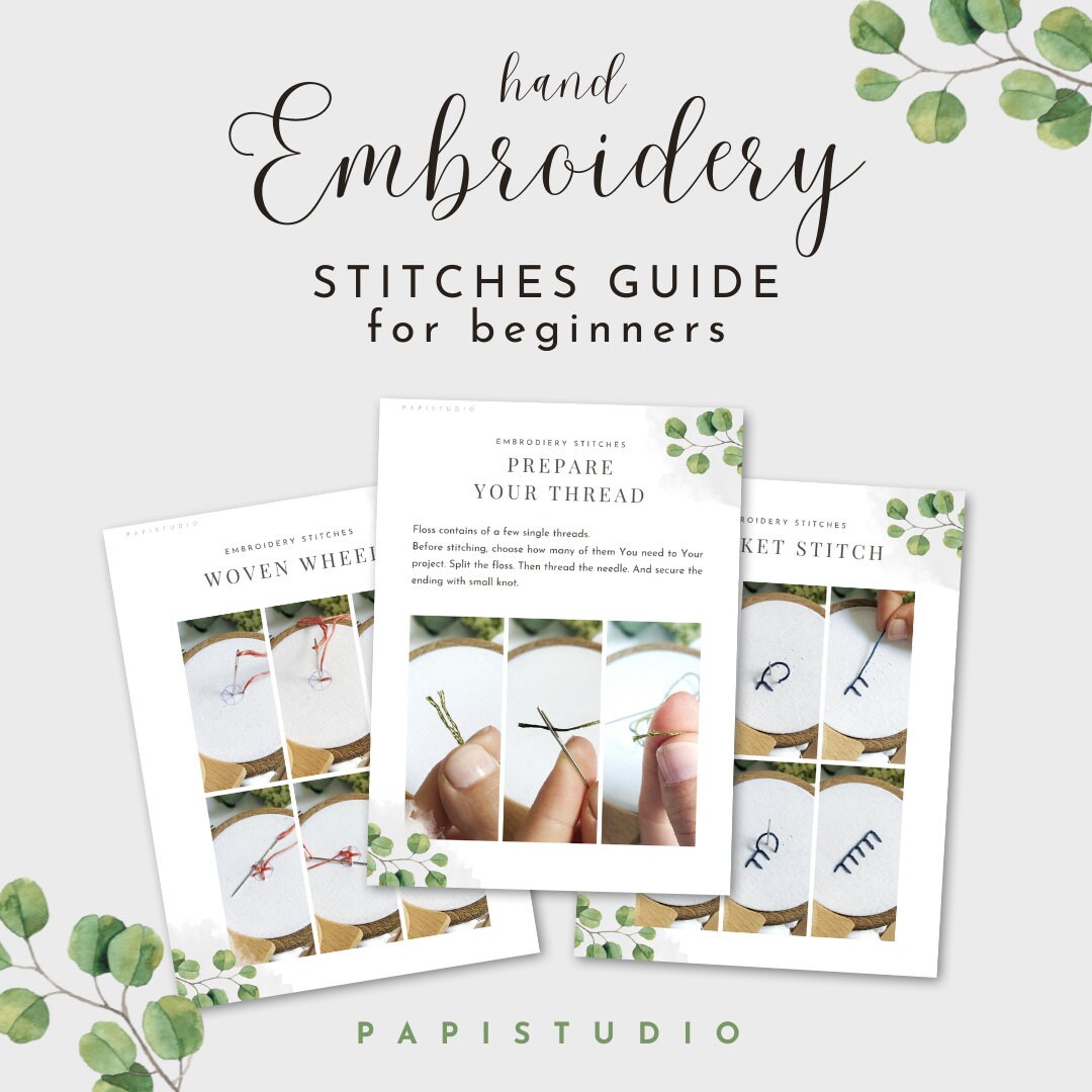 Hand Embroidery Guide 15 STITCHES, Photo Instructions Step by Step ...