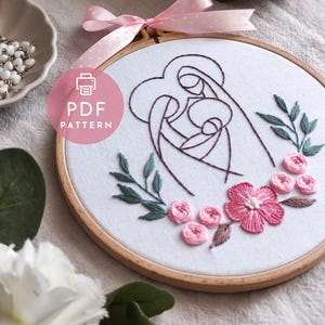 Holy Family Embroidery Pattern PDF, Religious Embroidery Pattern ...