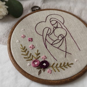 Holy Family Embroidery Pattern, Christian Home Decorations, Catholic ...