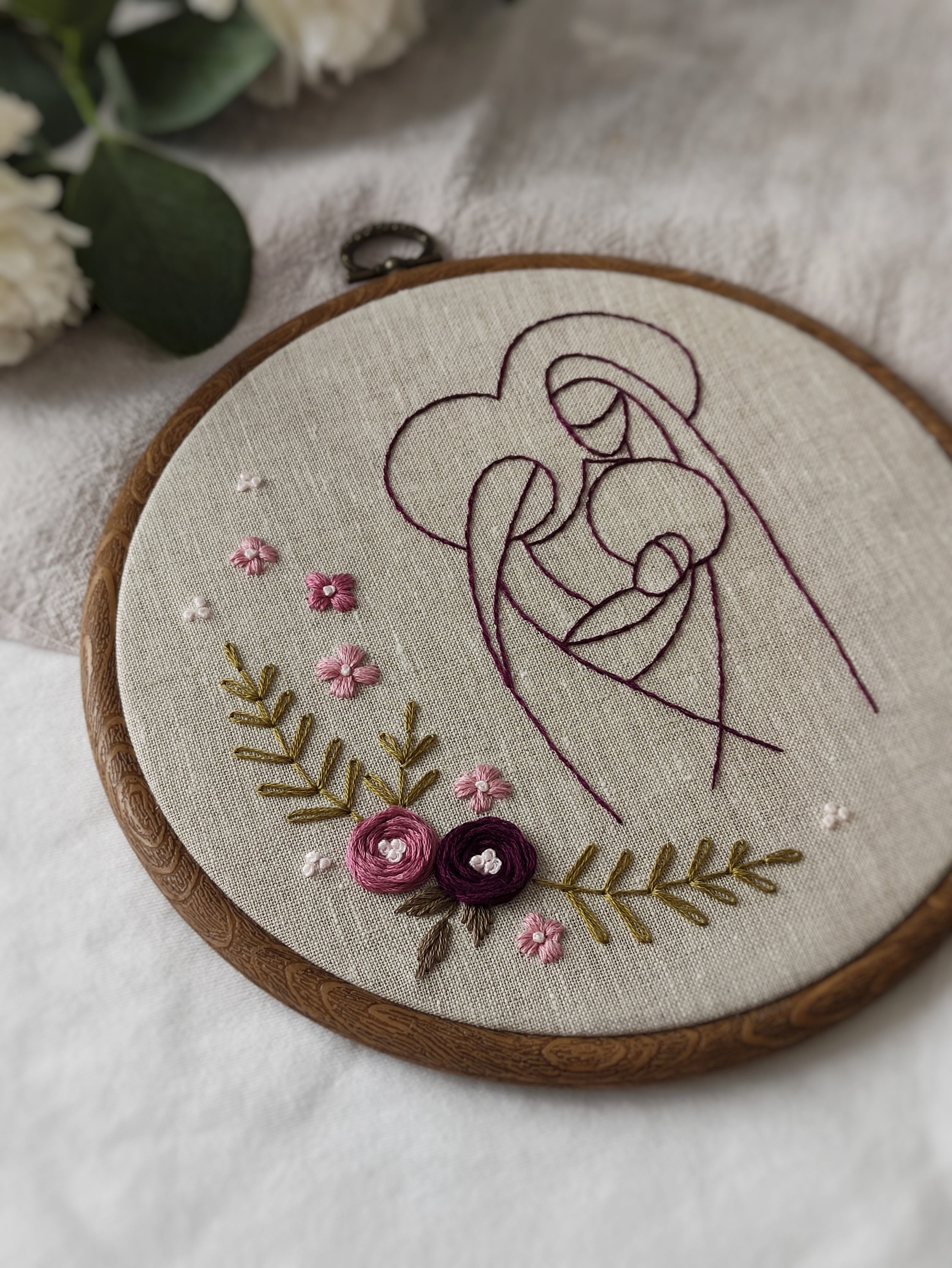 Holy Family Embroidery Pattern, Christian Home Decorations, Catholic ...