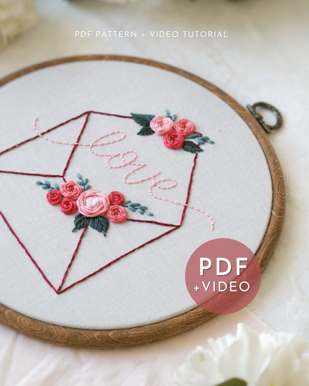 VALENTINE Embroidery Pattern Pdf, Valentines Day Template With Video ...