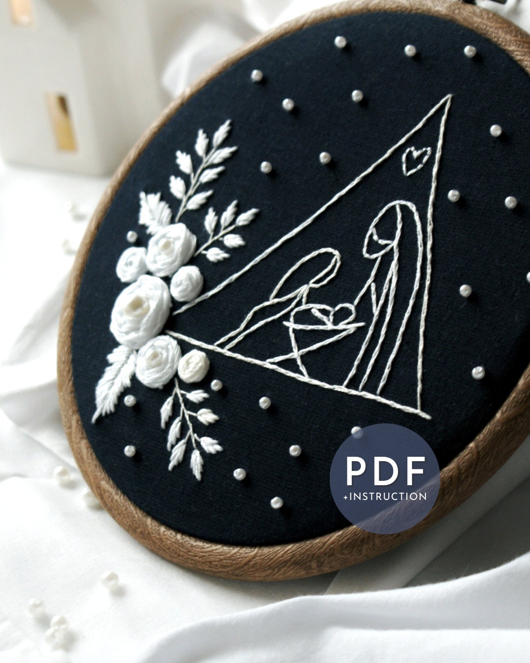 NATIVITY Embroidery Pattern, Christian Home Decorations, Catholic ...