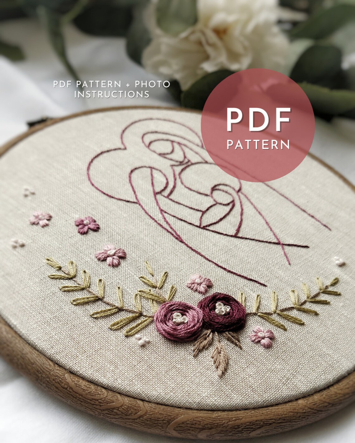 Holy Family Embroidery Pattern, Christian Home Decorations, Catholic ...