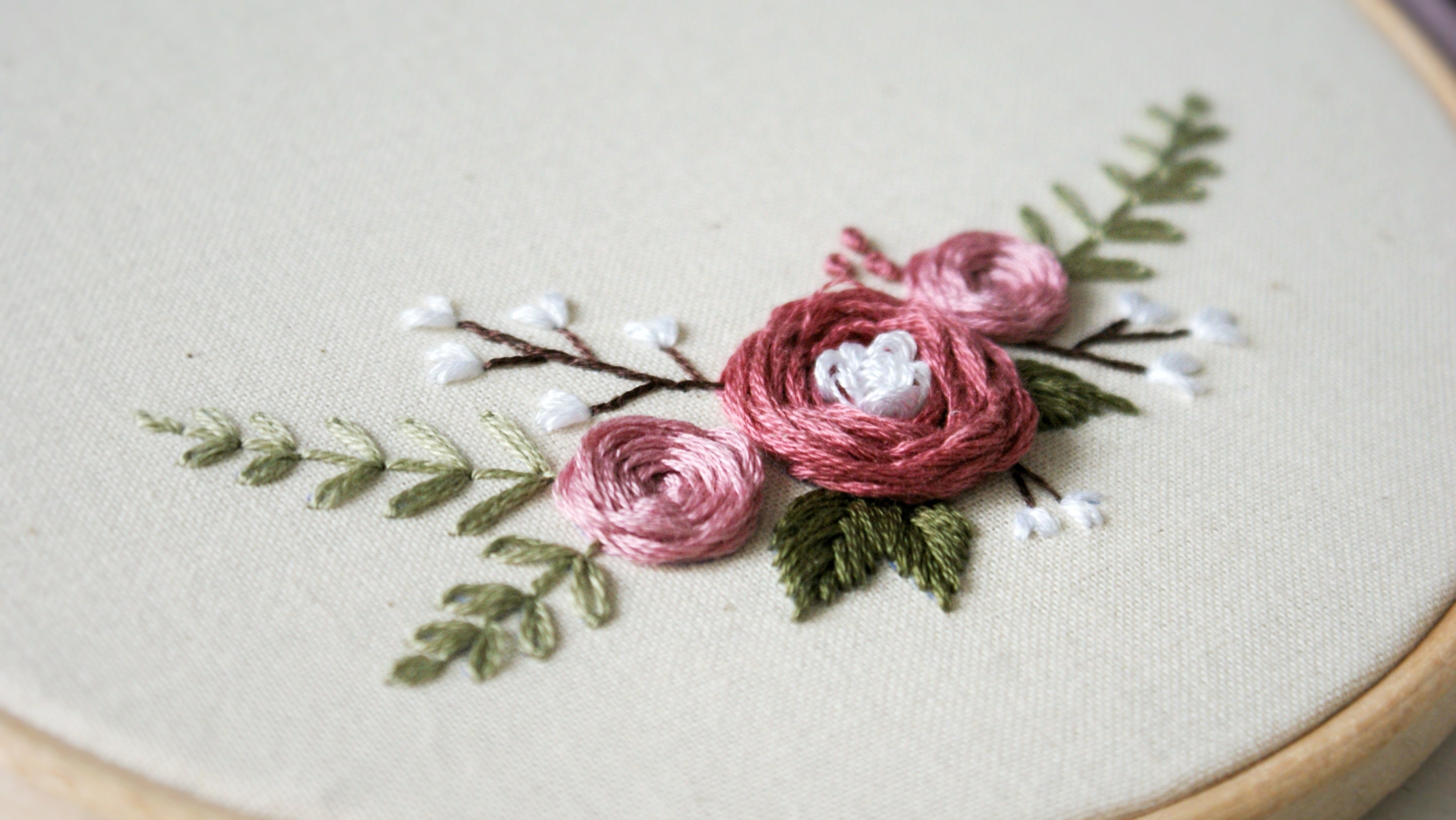 Emboidery Pattern Pdf Video Tutorial for Beginners BLOOMING, Printable ...