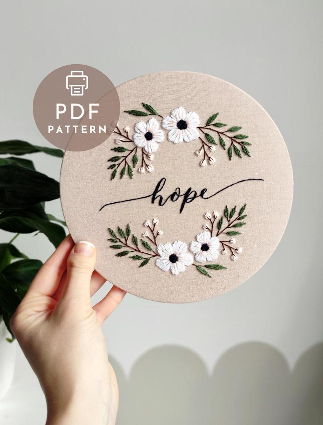 HOPE Embroidery Pattern PDF, Bible Verse Embroidery Pattern Printable ...