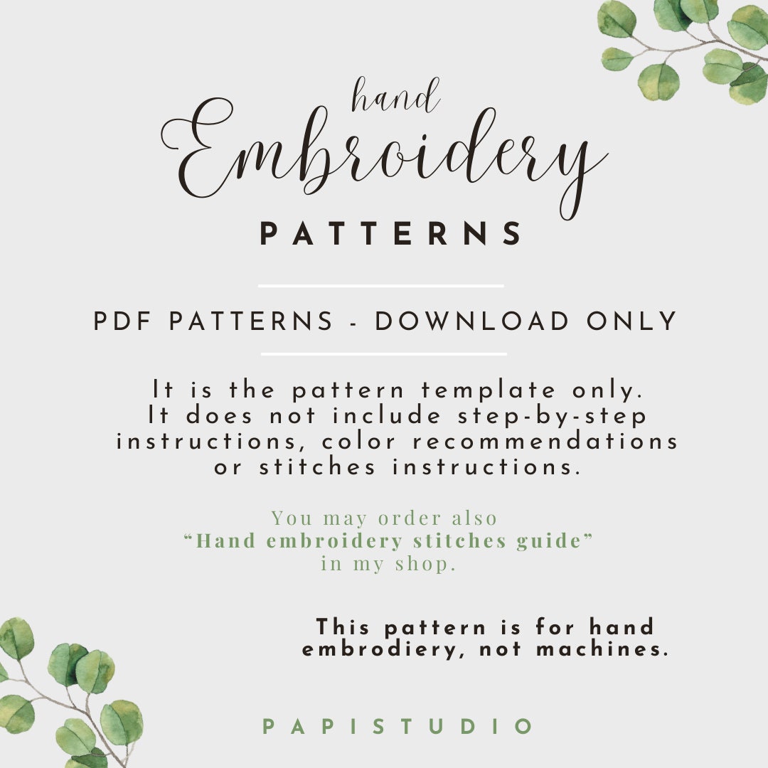 Flower Hand Embroidery Pattern BUNDLE, Embroidery Floral Designs Set ...