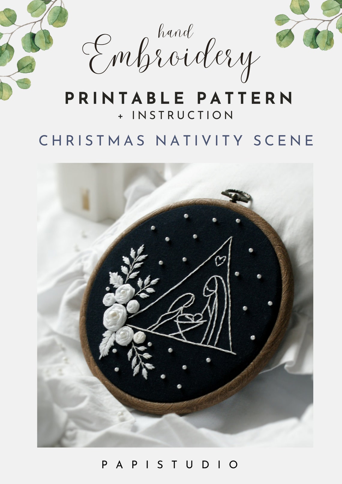 NATIVITY Embroidery Pattern, Christian Home Decorations, Catholic ...