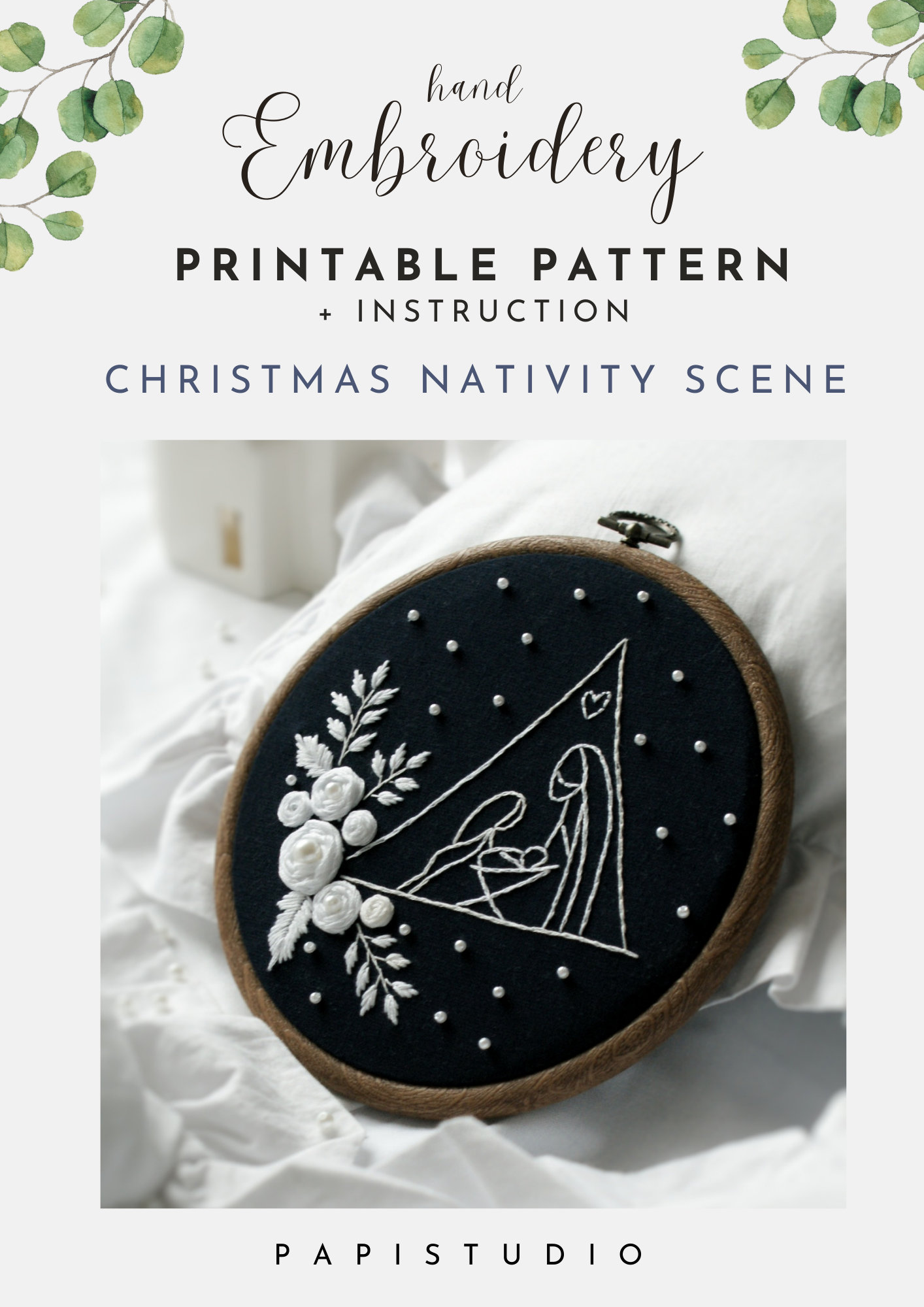 NATIVITY Embroidery Pattern, Christian Home Decorations, Catholic ...