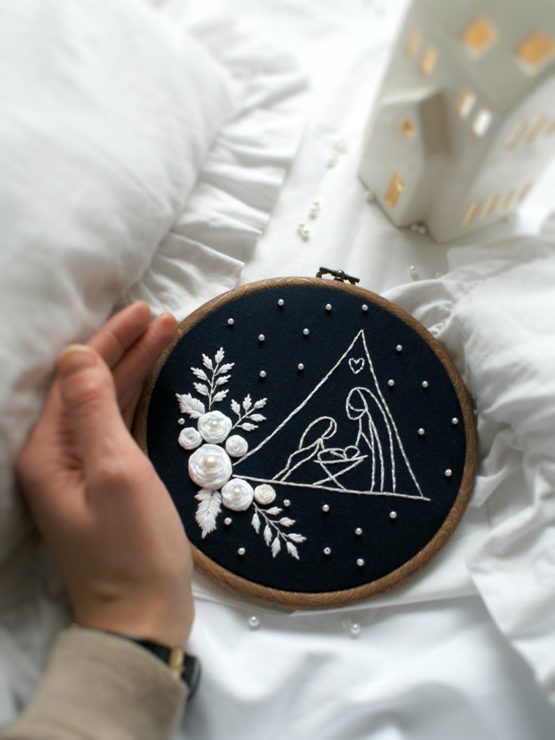 NATIVITY Embroidery Pattern, Christian Home Decorations, Catholic ...