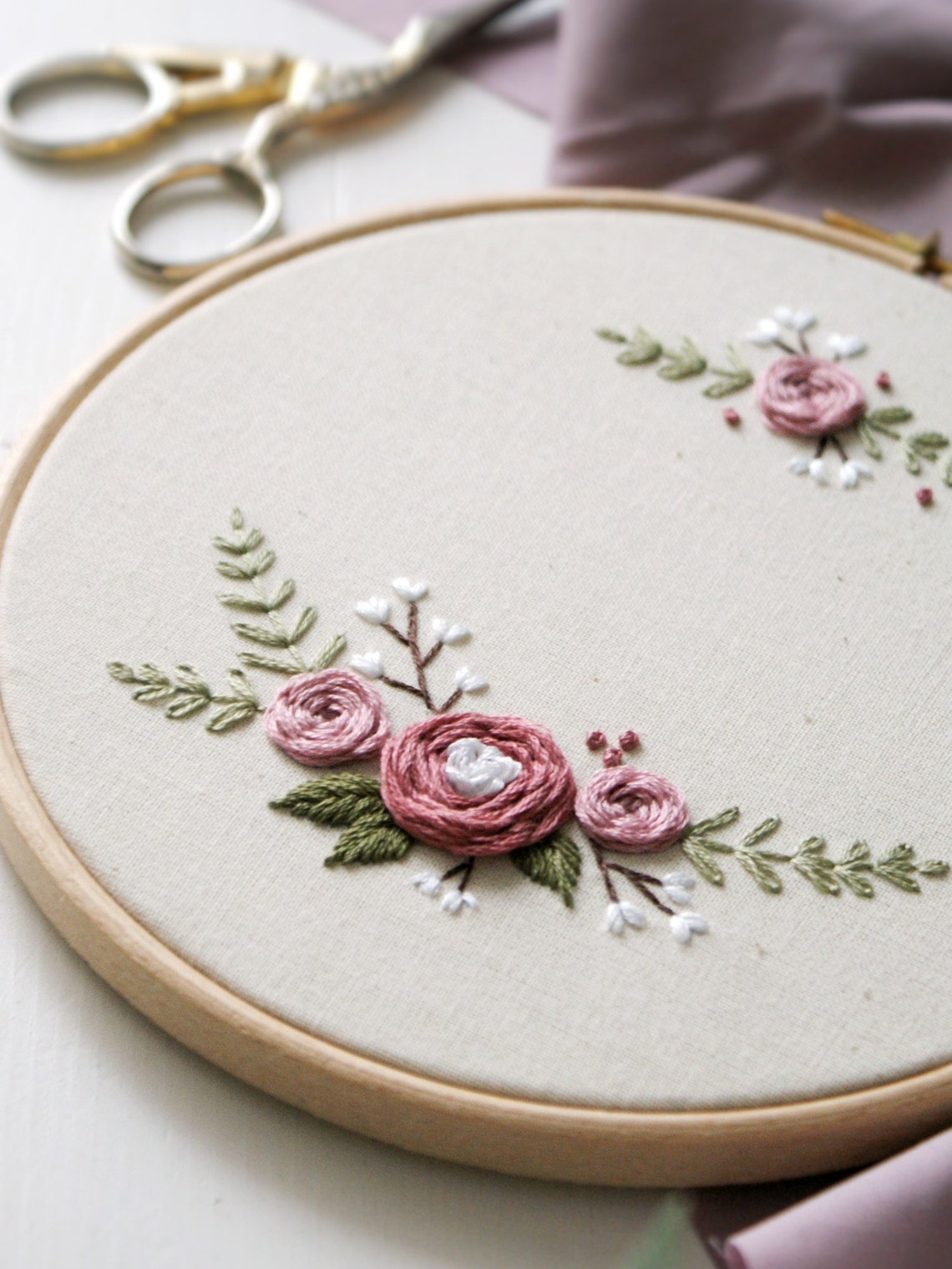 Emboidery Pattern Pdf Video Tutorial for Beginners BLOOMING, Printable ...