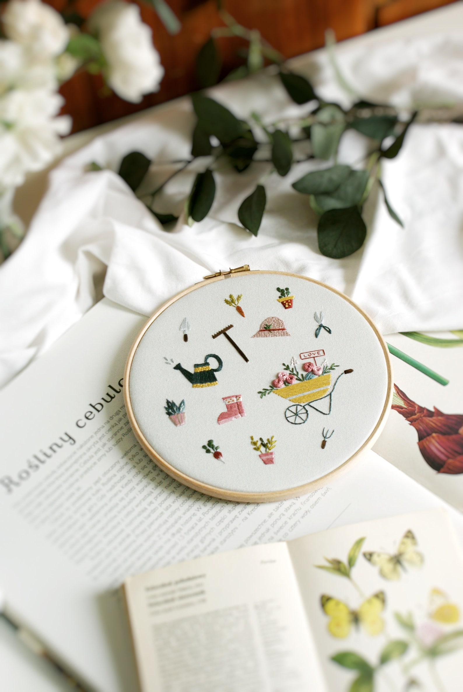 Garden Embroidery Pattern PDF, Plants Hand Embroidery Template ...