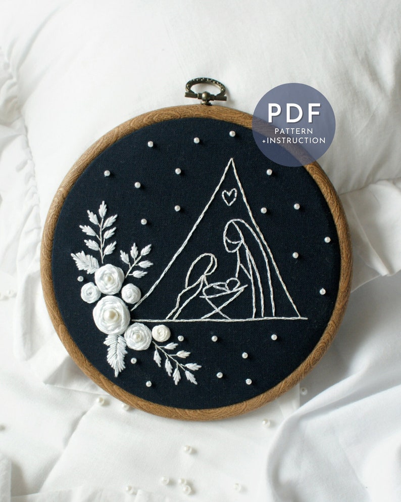 NATIVITY Embroidery Pattern, Christian Home Decorations, Catholic ...