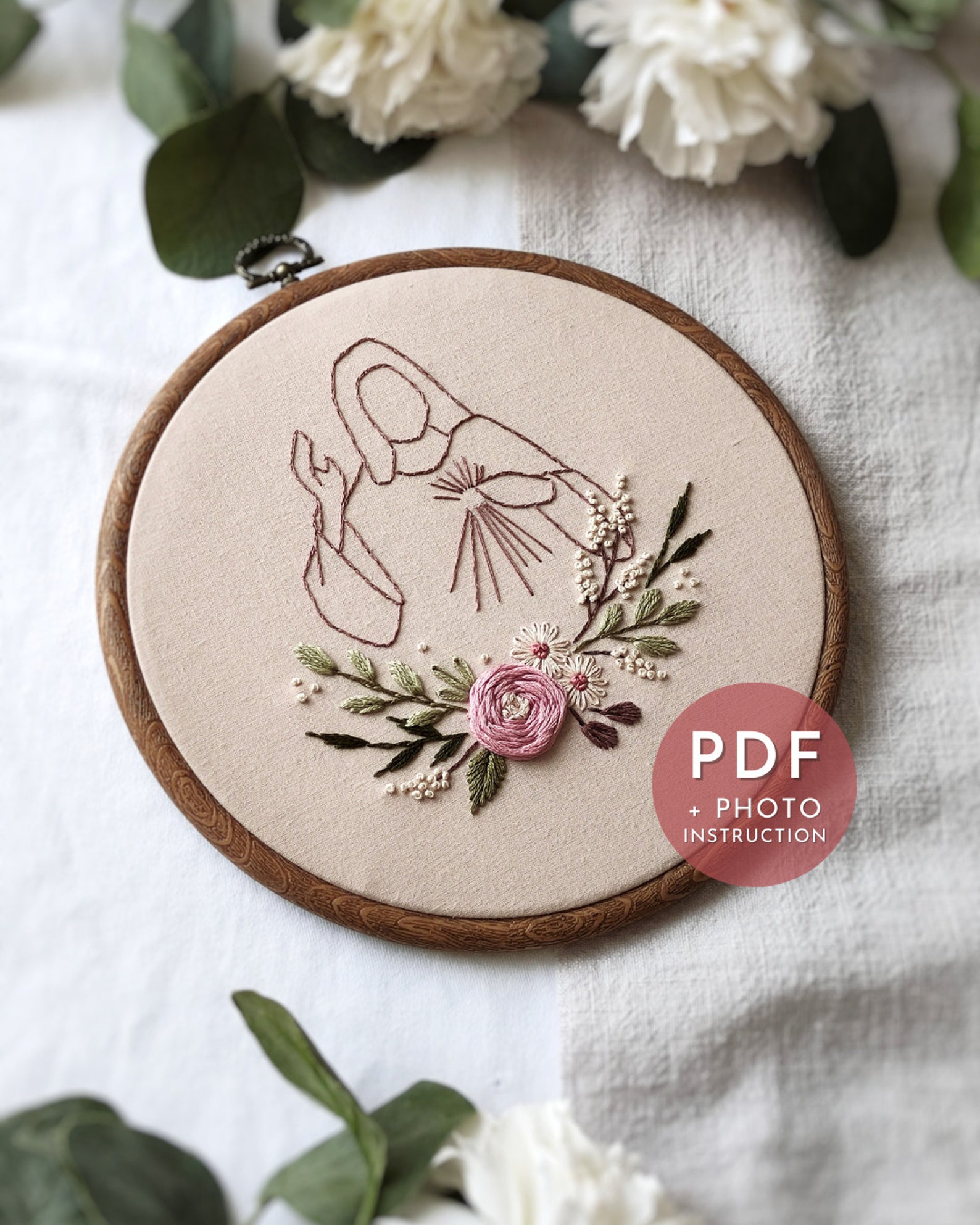 Merciful Jesus Embroidery Pattern PDF, Catholic Embroidery Pattern ...