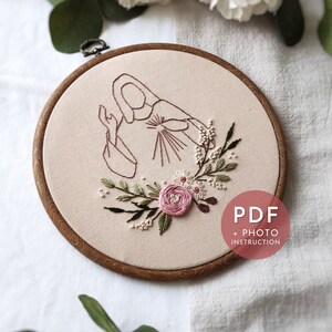 Merciful Jesus Embroidery Printable Pattern PDF, Catholic Home Decor ...