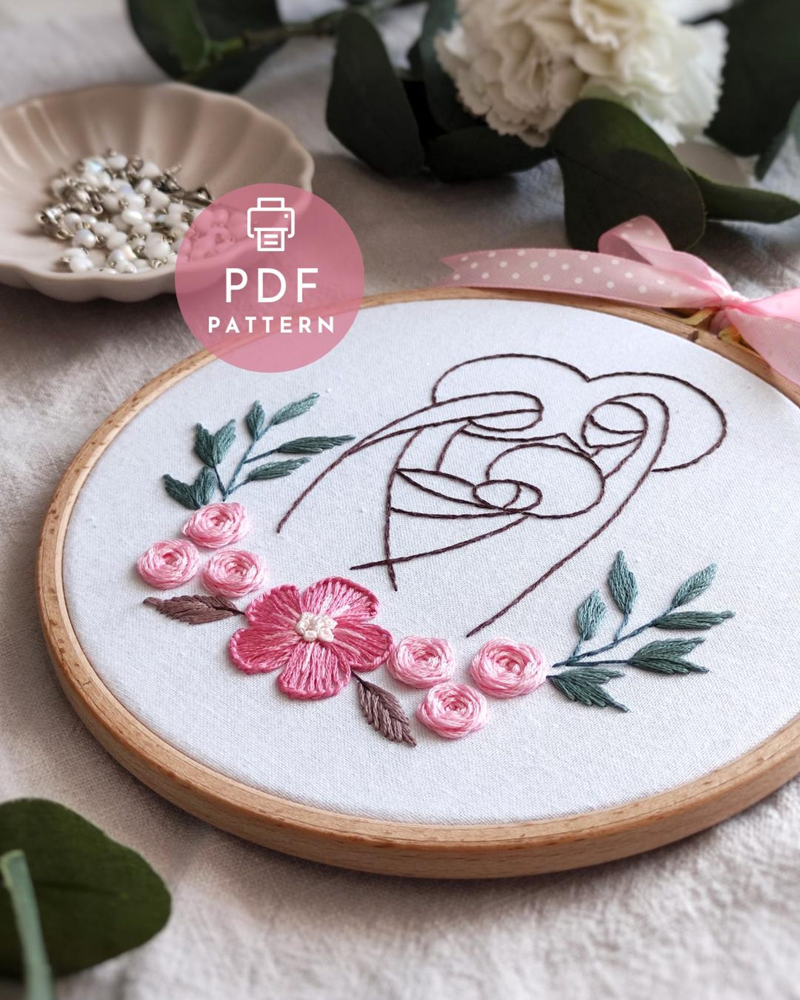 Holy Family Embroidery Pattern PDF, Religious Hand Embroidery Pattern ...