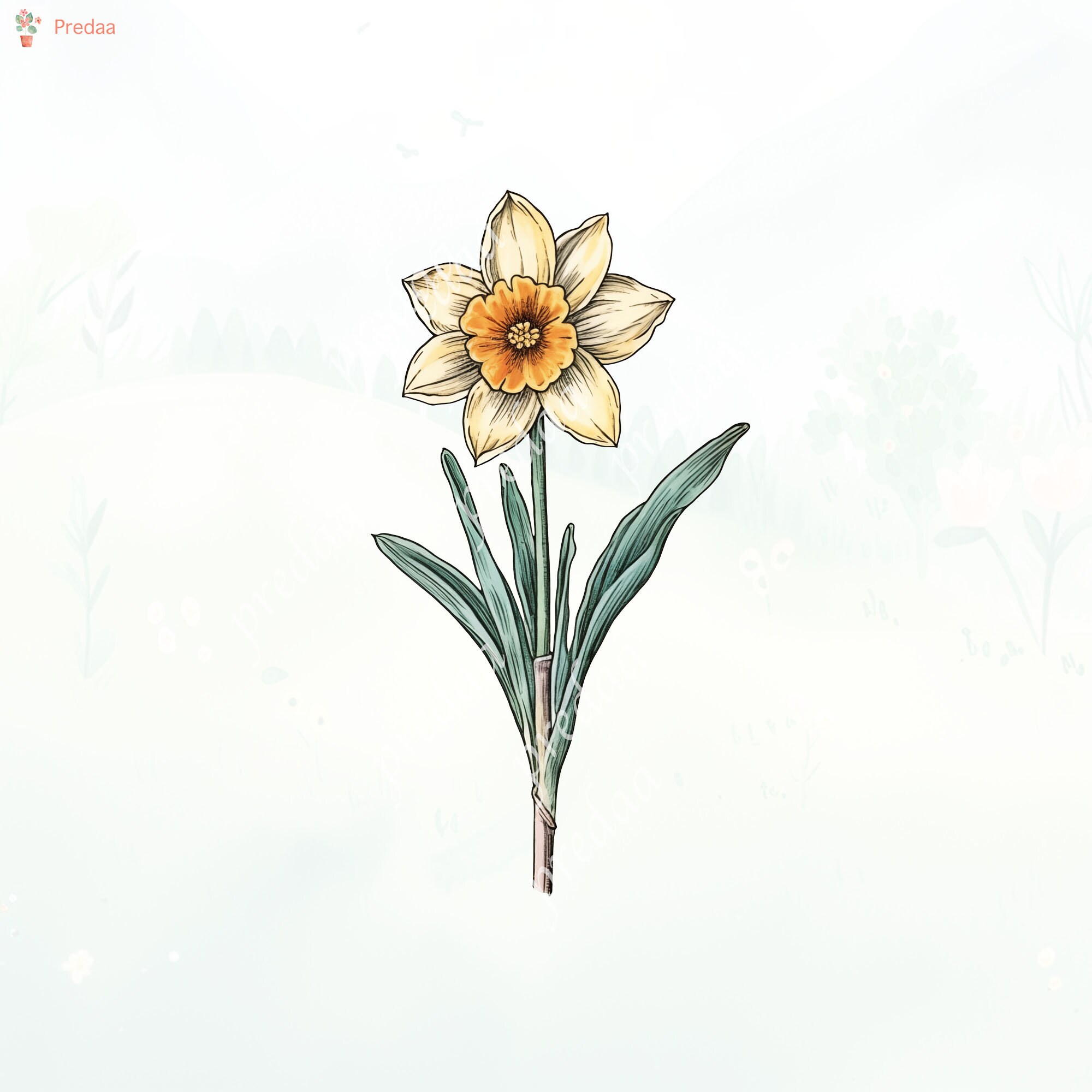 March Birth Month Flower, Daffodil Watercolor Clipart, Birth Month ...