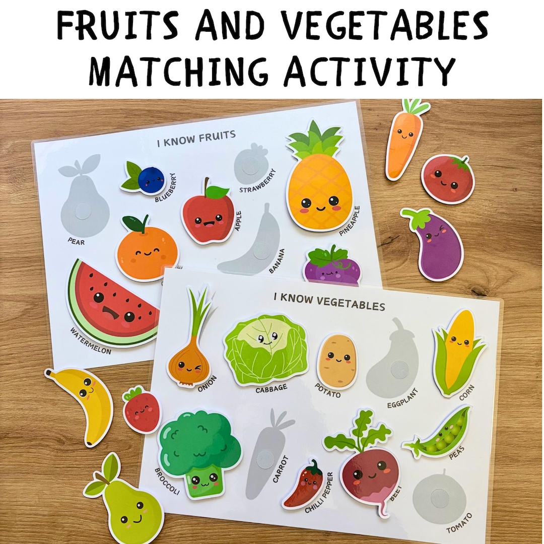 Fruits and Vegetables Matching Activity Montessori Activity for Kids ...