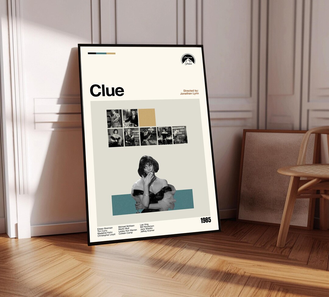 Clue Movie Poster | Midcentury Modern Poster | Minimalist Art | Vintage ...