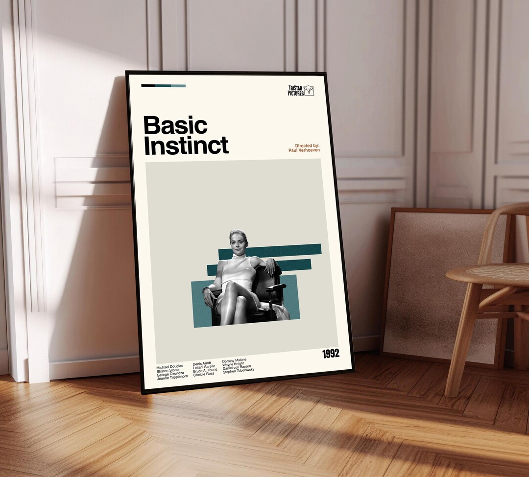 Basic Instinct Movie Poster | Midcentury Modern Poster | Minimalist Art ...