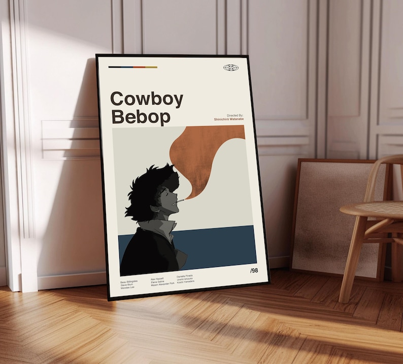 Retro Cowboy Bebop Movie Poster, Sci-fi Fan Art, Mid Century Art ...