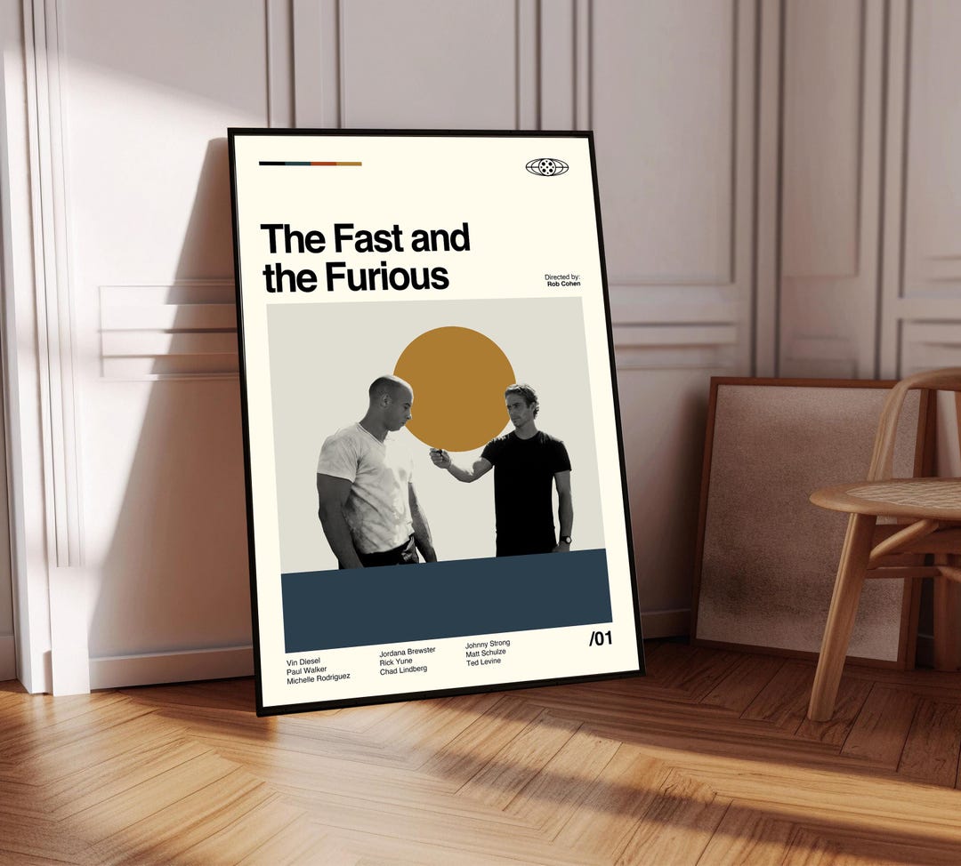 The Fast and the Furious Poster, Fast & Furious Retro Poster, Mid ...