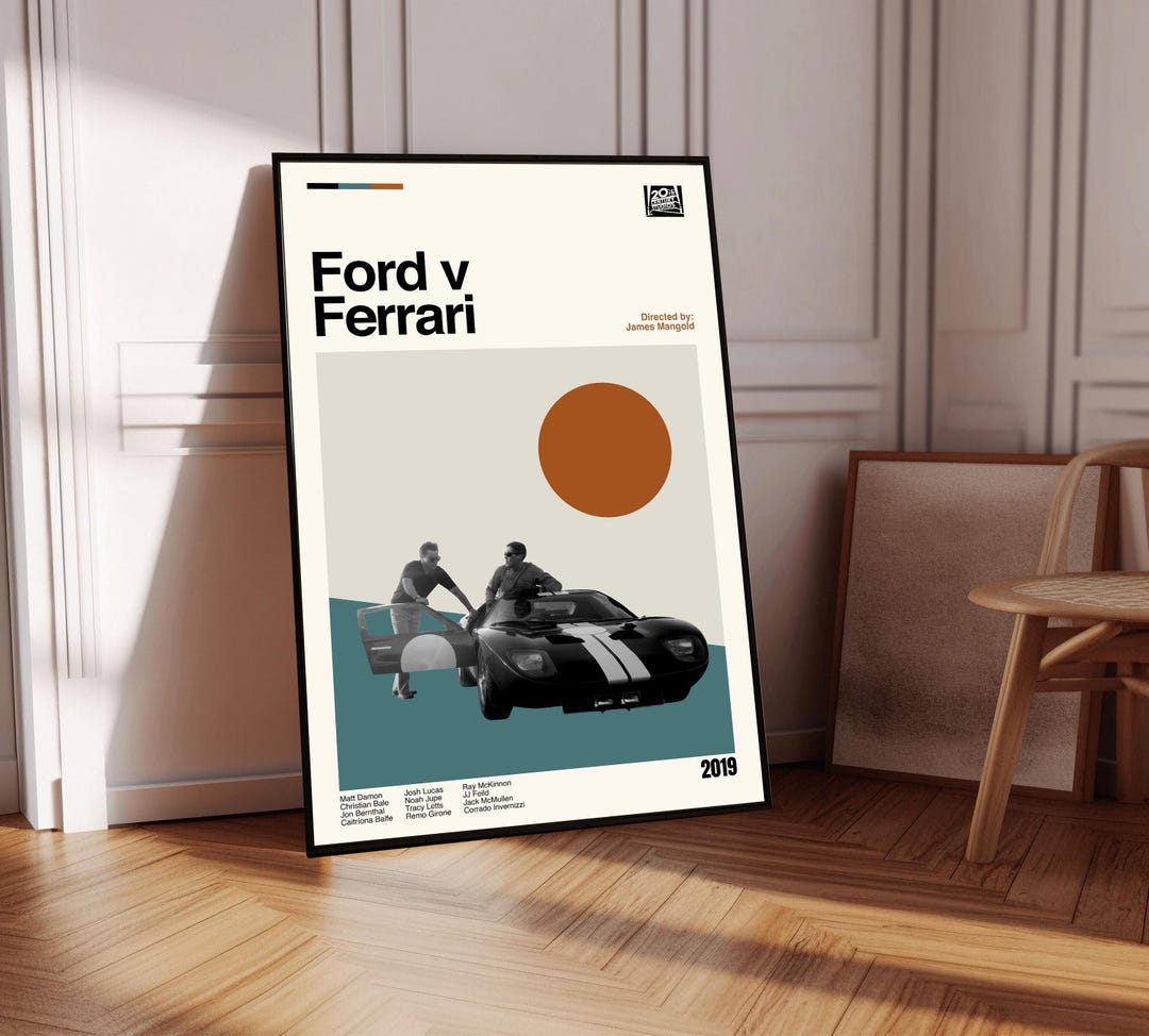 Ford V Ferrari Movie Poster | Midcentury Modern Poster | Minimalist Art ...