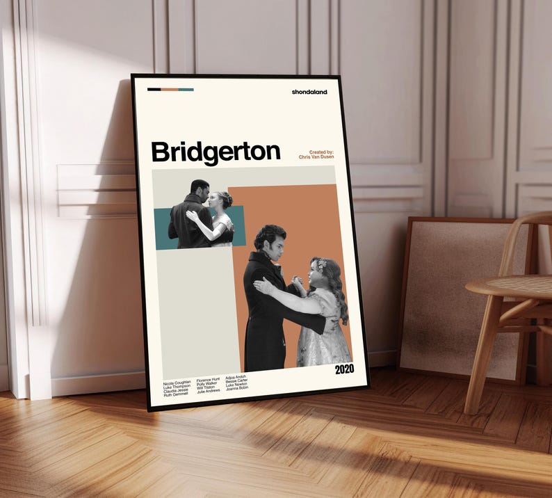 Bridgerton Tv Series Poster | Midcentury Modern Poster | Minimalist Art ...