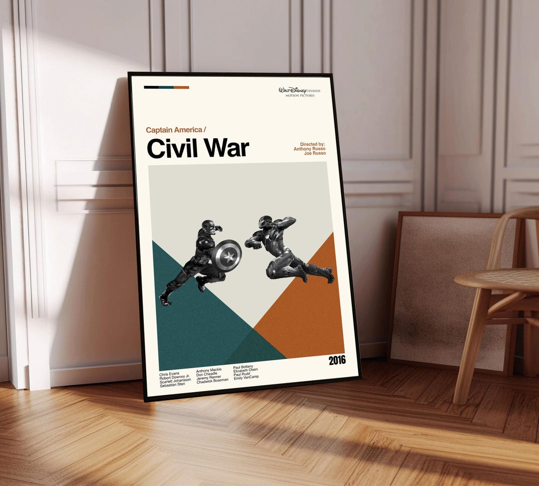 Civil War Movie Poster | Midcentury Modern Poster | Minimalist Art ...