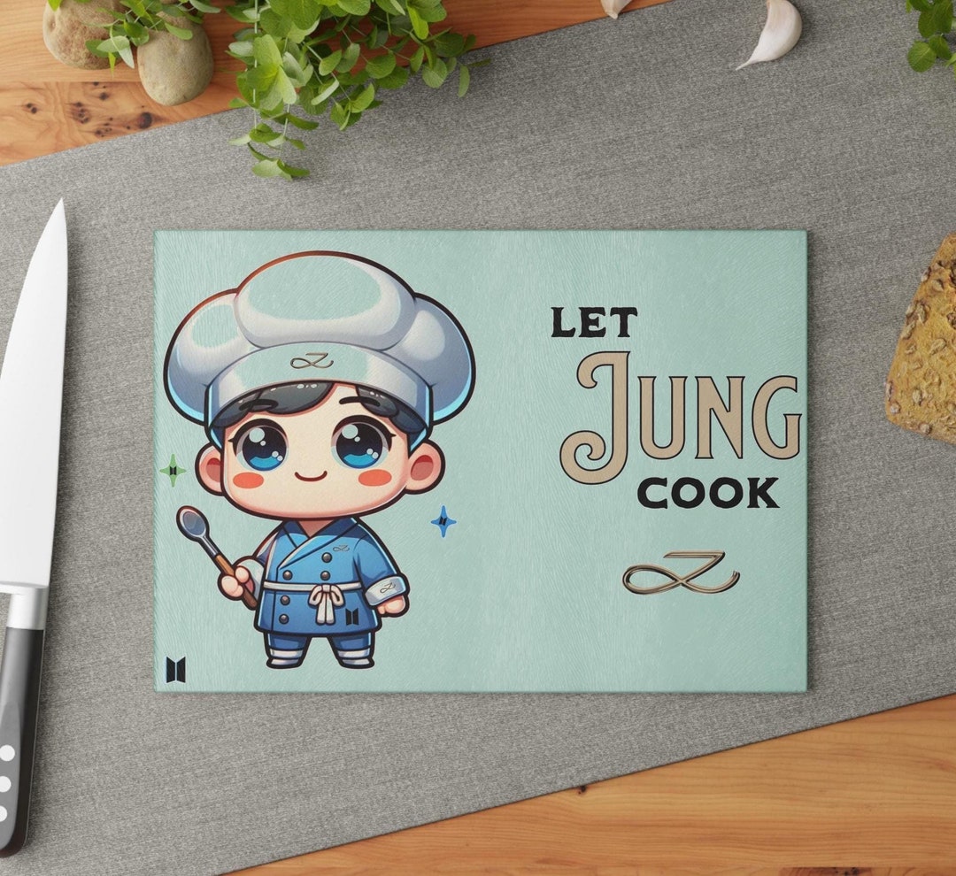 Let Jung Cook BTS Glass Cutting Board Jungkook of BTS Design, Perfect ...