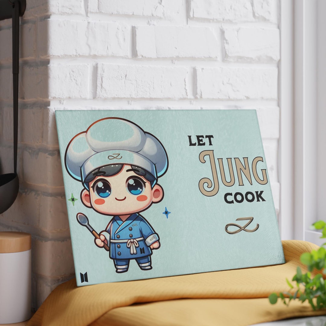 Limited Edition: Let Jung Cook Glass Cutting Board (8x11) | BTS ...