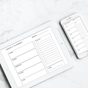 Minimalist Weekly Planner Printable, Fillable, Instant Download - Etsy
