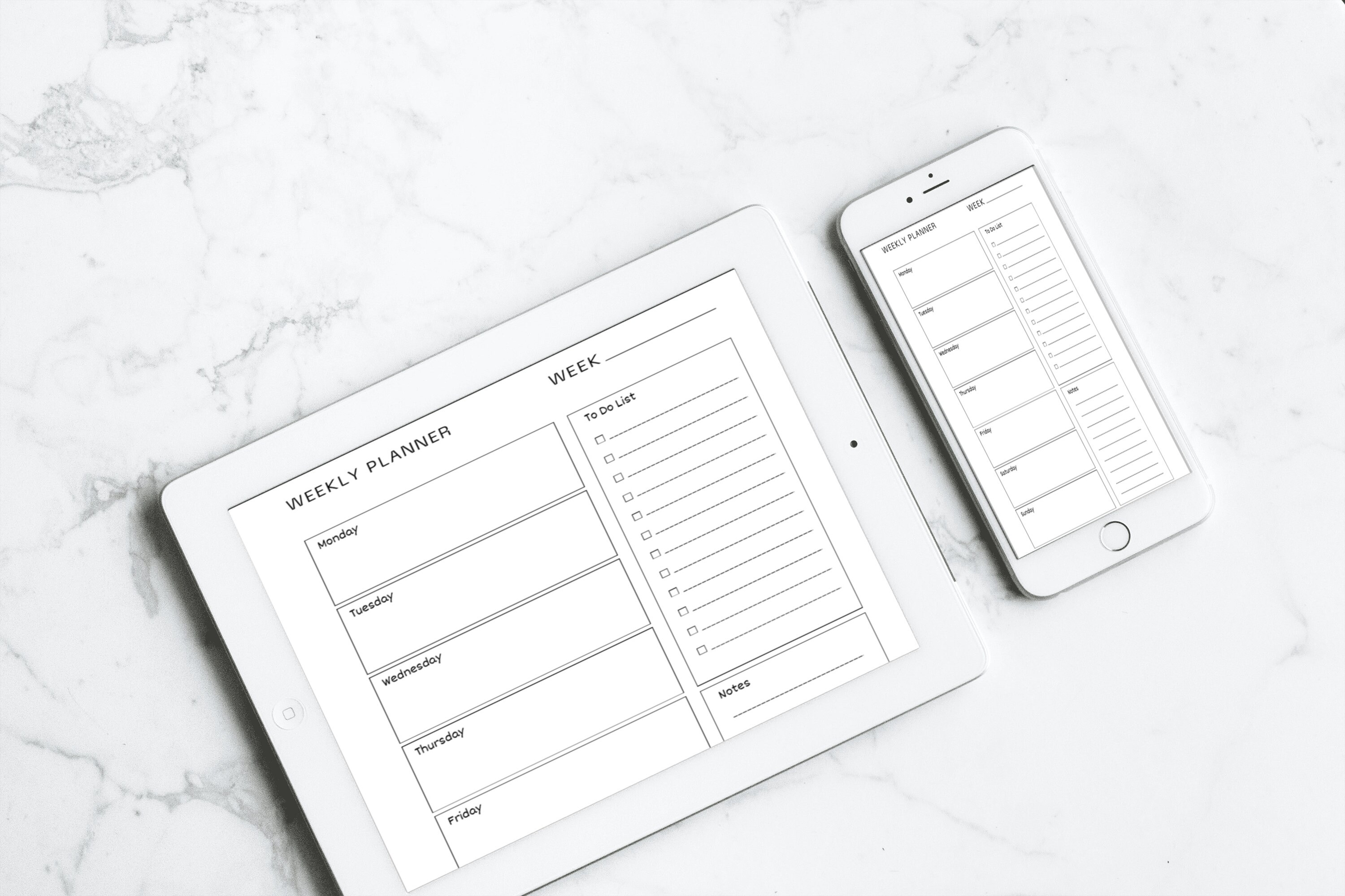 Minimalist Weekly Planner Printable, Fillable, Instant Download - Etsy