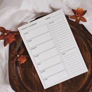 Minimalist Weekly Planner Printable, Fillable, Instant Download - Etsy