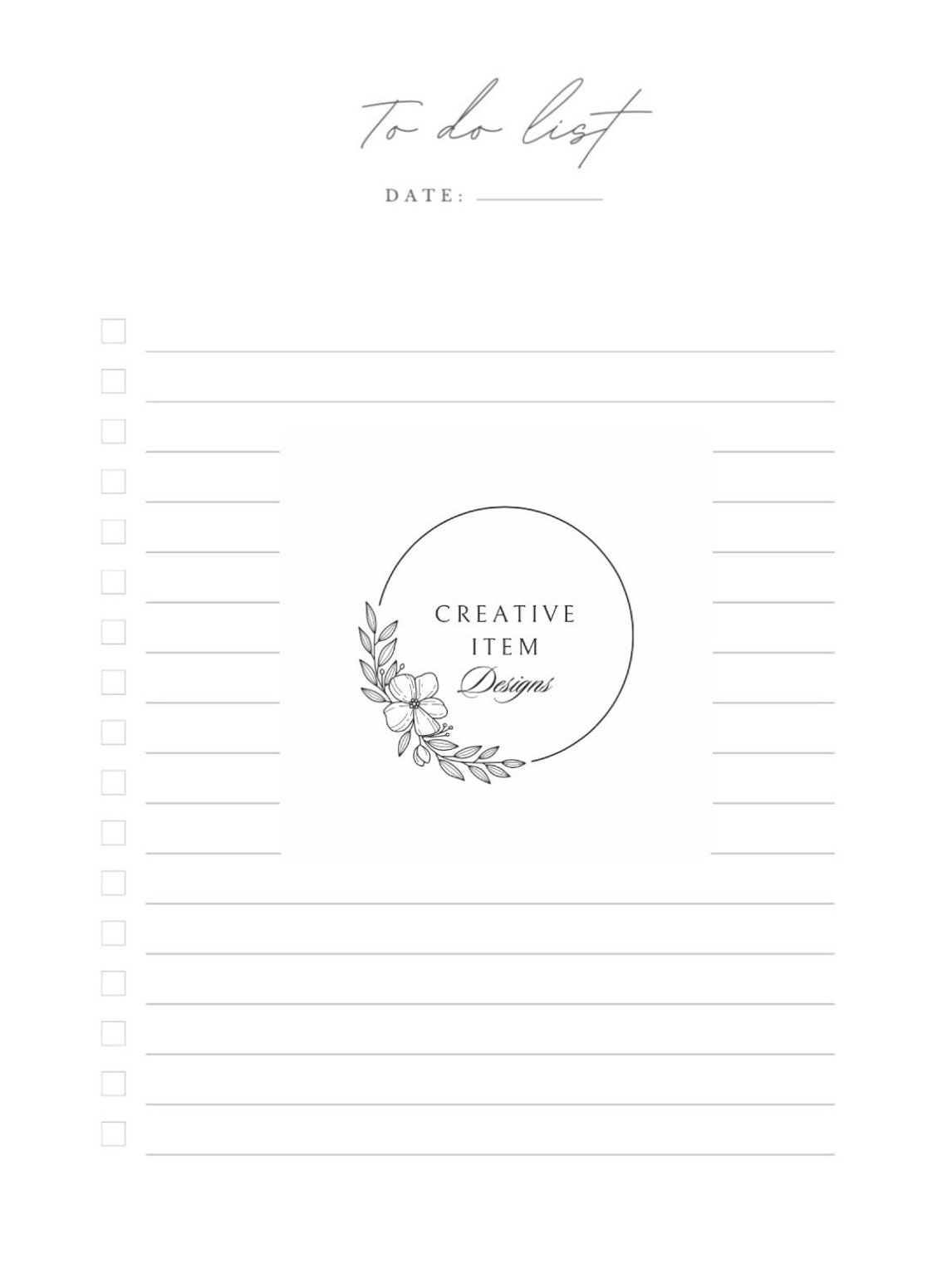 Minimalist Daily to Do List Printable, Fillable, Instant Download - Etsy