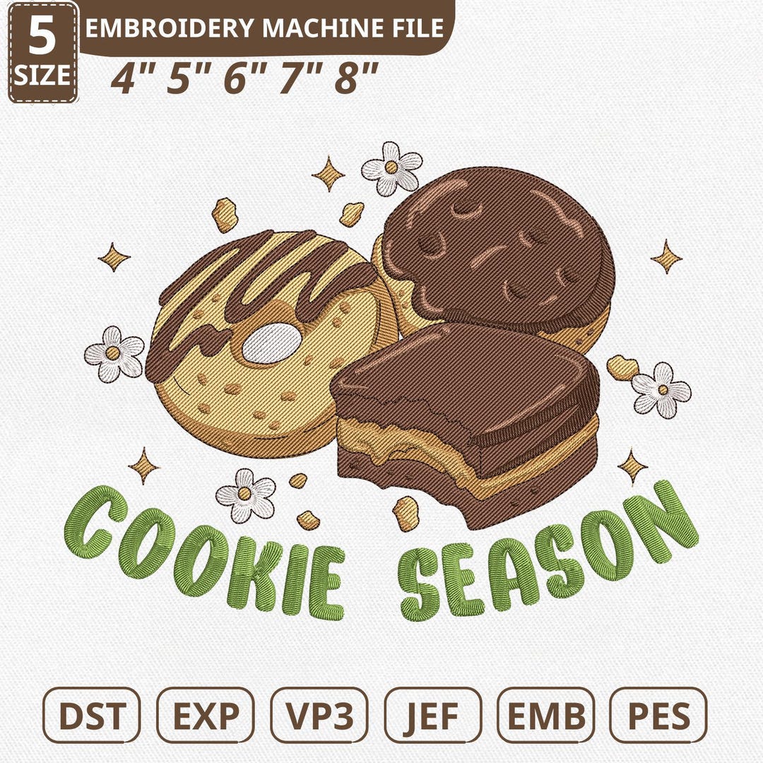Cookie Season Machine Embroidery File, Mom Cookie Dealer (instant ...