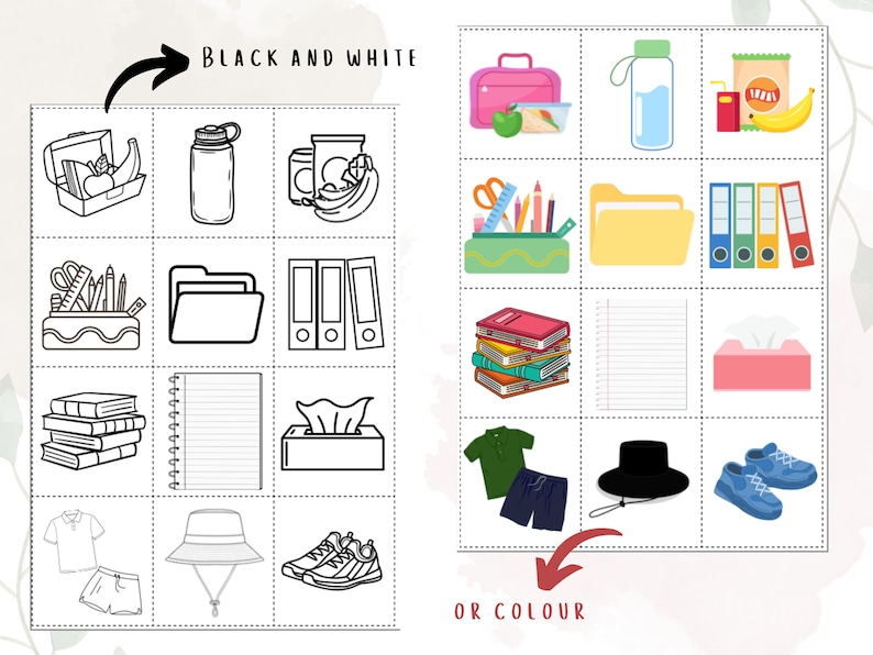 Visual Schoolbag Checklist, Backpack Checklist, Morning Routine, Kids ...