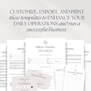 Spray Tan Forms Bundle, Spray Tanning Business Templates, Client Intake ...
