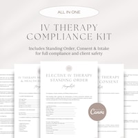 IV Therapy Consent Intake Forms Bundle, Intravenous Therapy Client ...