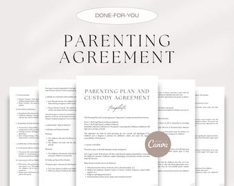 Child Custody Parenting Plan Agreement Coparenting - Etsy