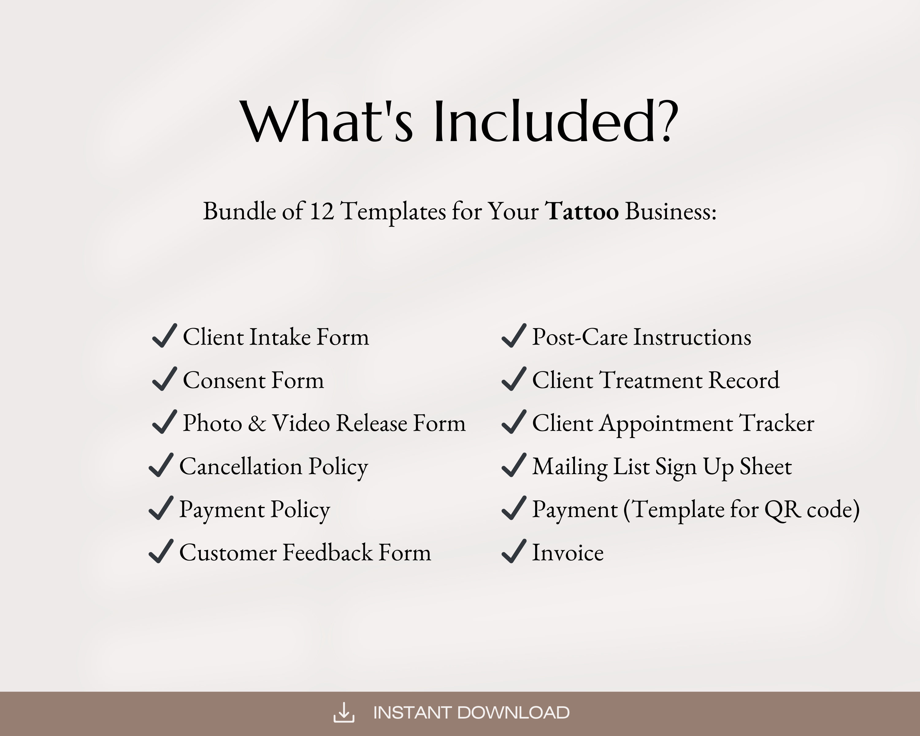 Editable Tattoo Artist Forms Bundle, Tattoo Parlor Consultation Forms ...