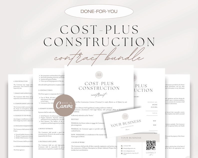 Cost-plus Construction Contract Template, Cost-plus Contractor ...