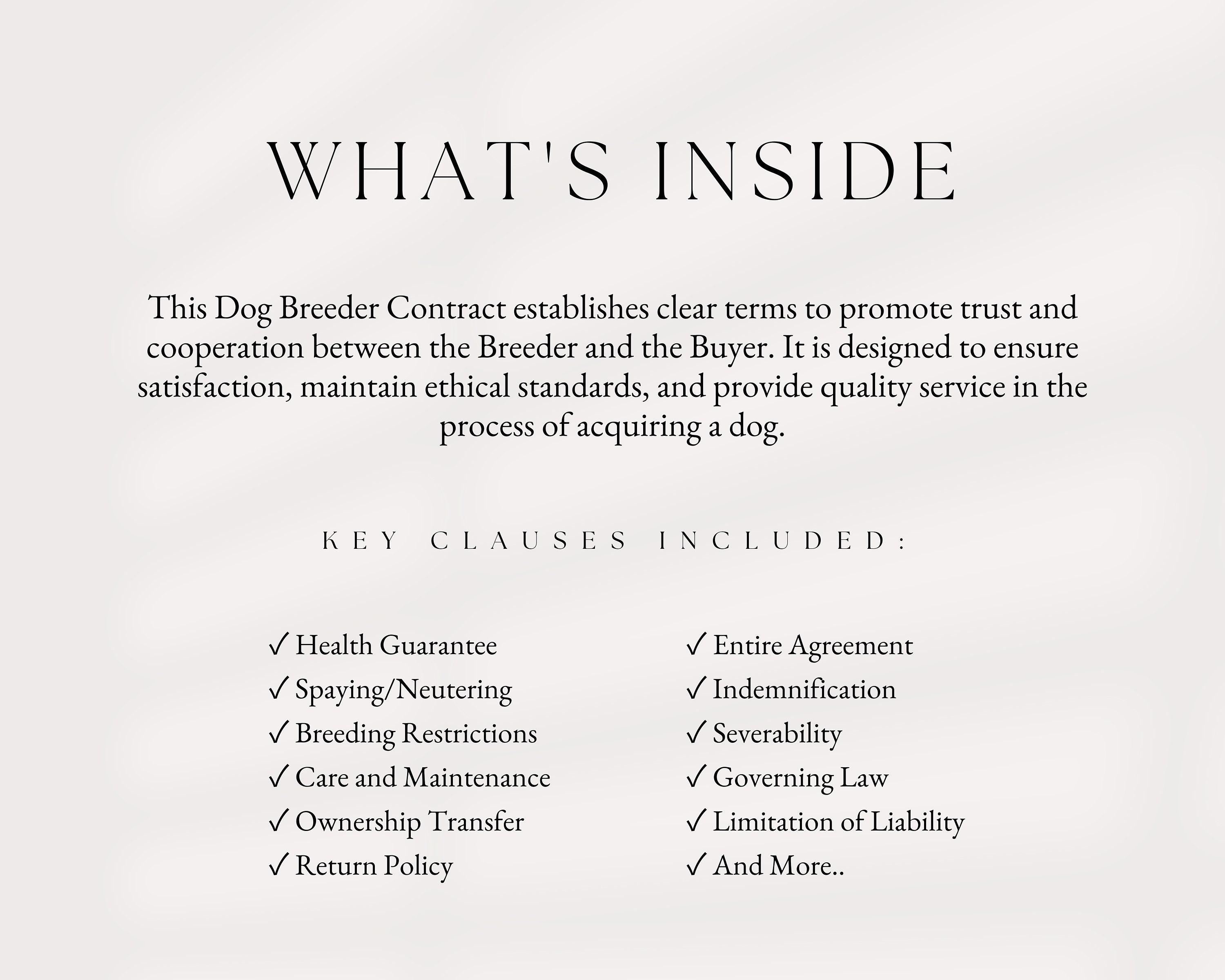 Professional Dog Breeder Contract, Puppy Contract, Pet Adoption ...