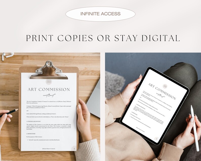 Professional Art Commission Contract Template, Artist Client Agreement ...