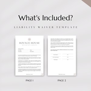 Bounce House Waiver, Release of Liability Template, Liability Agreement ...